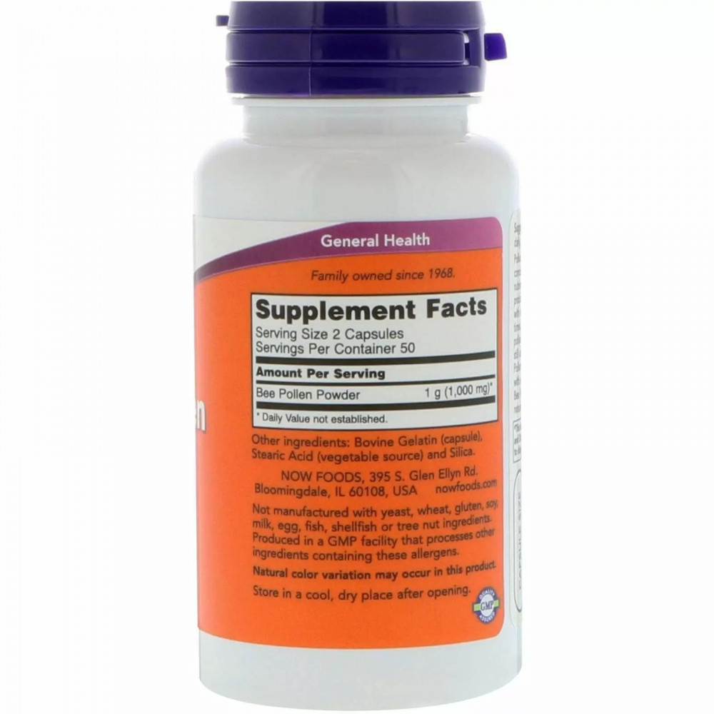 Купить пчелиную пыльцу Now Foods Bee Pollen 500mg - 100 caps в ⛺ Terra ...